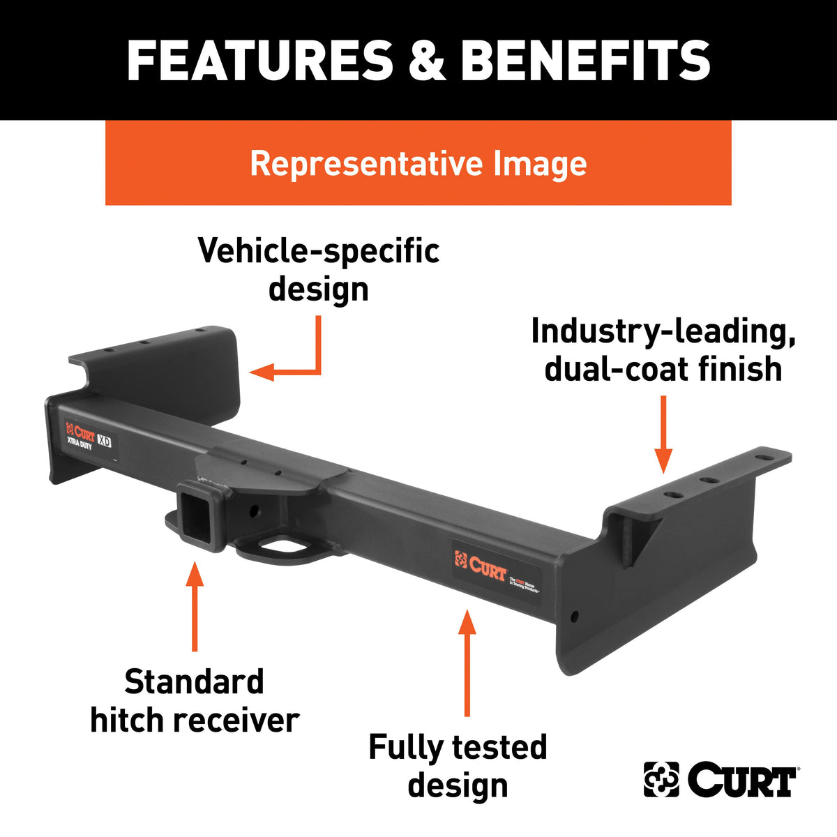 Xtra Duty Class 5 Hitch, 2", Select Dodge D-Series, Ram, Ford Bronco ...
