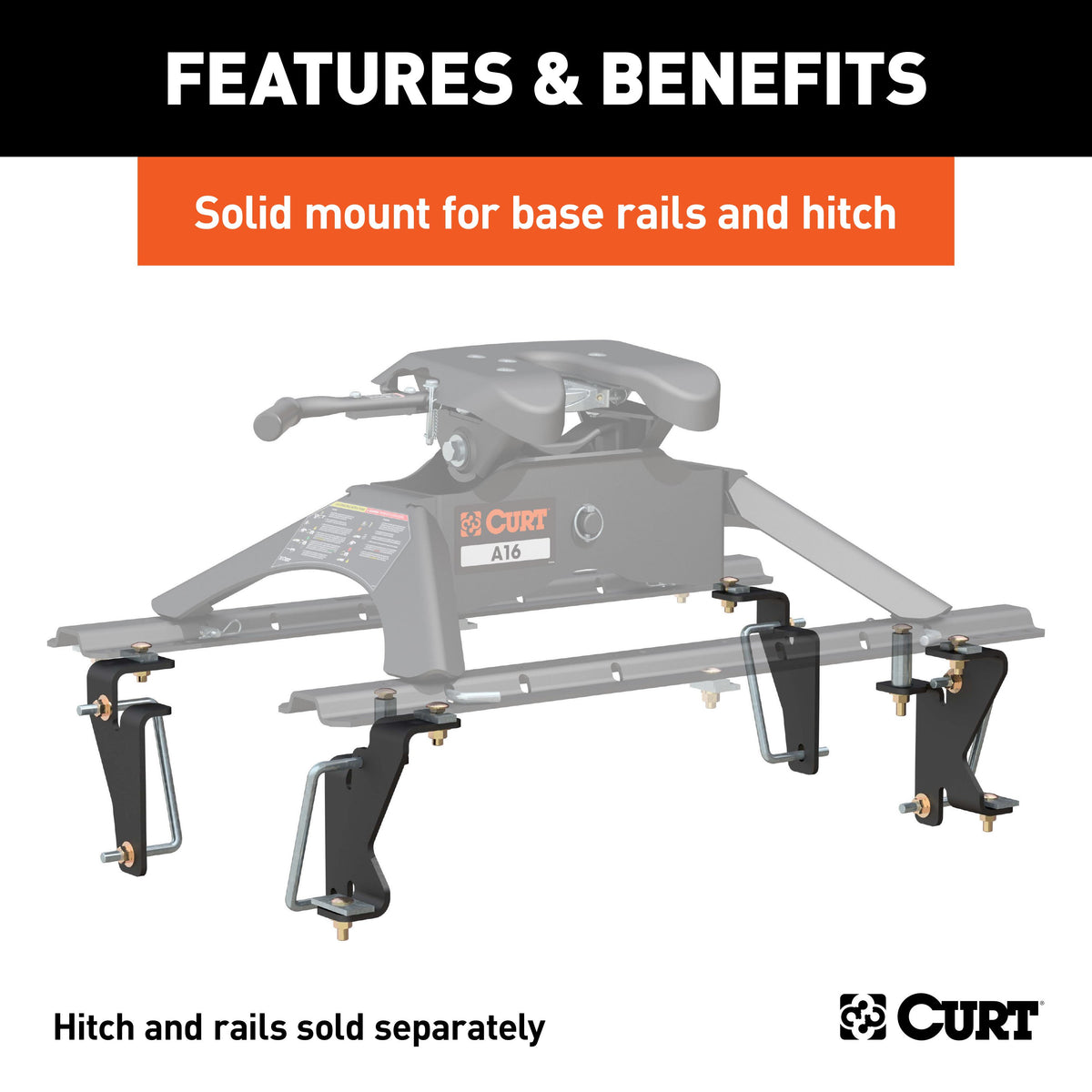 CURT 16420 5th Wheel Installation Brackets, Select Dodge, Ram 1500, 25 ...