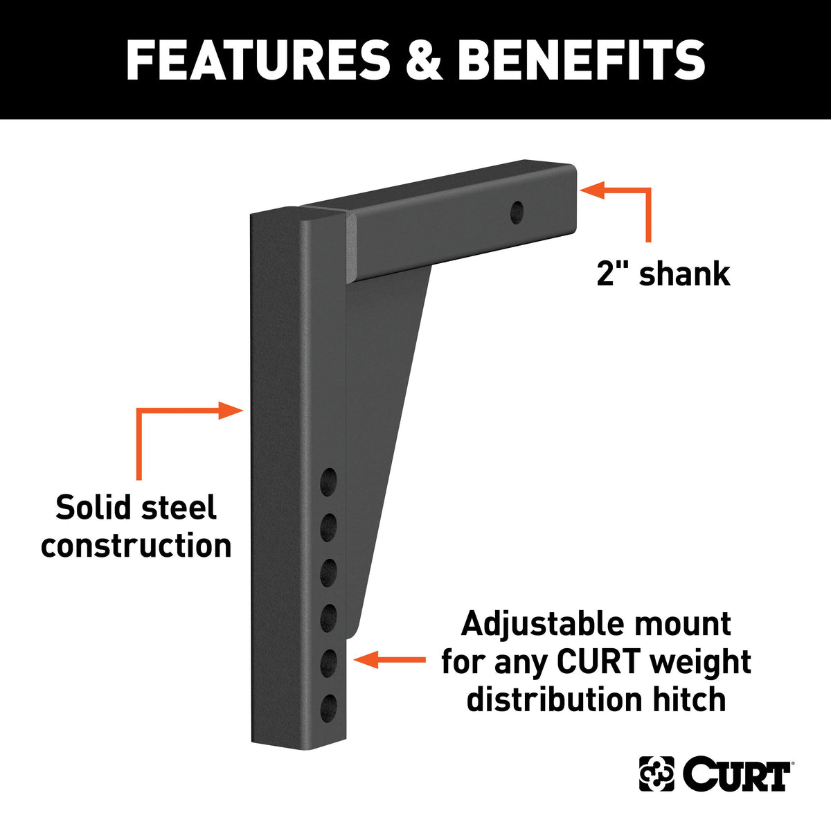 Weight Distribution Shank (2" Shank, 8-3/4" Drop) – Discount Hitch ...