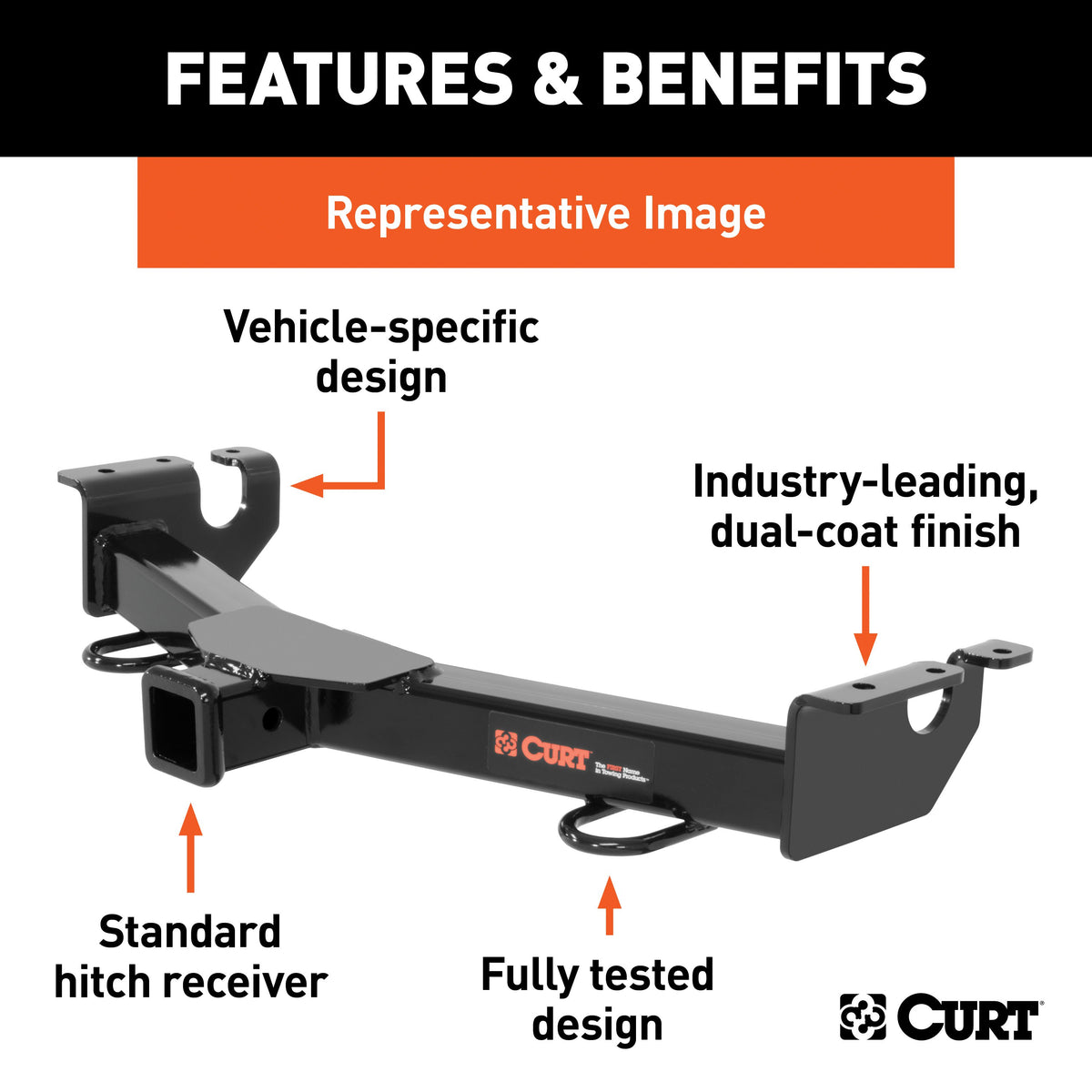 2" Front Receiver Hitch, Select Chevrolet Silverado, GMC Sierra 1500 ...