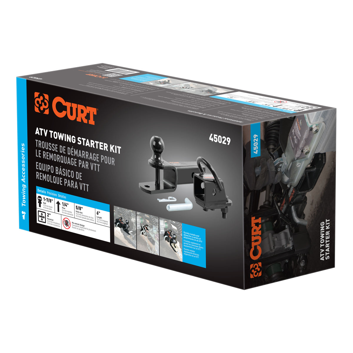 ATV Towing Starter Kit With 2" Shank And 1-7/8" Trailer Ball – Discount ...