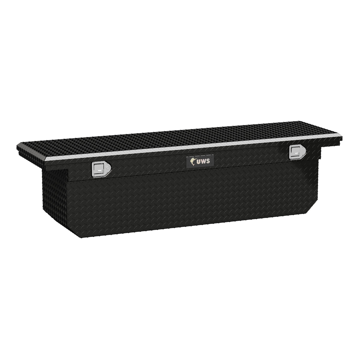 Gloss Black Aluminum 72" Deep Angled Crossover Truck Tool Box With Low ...